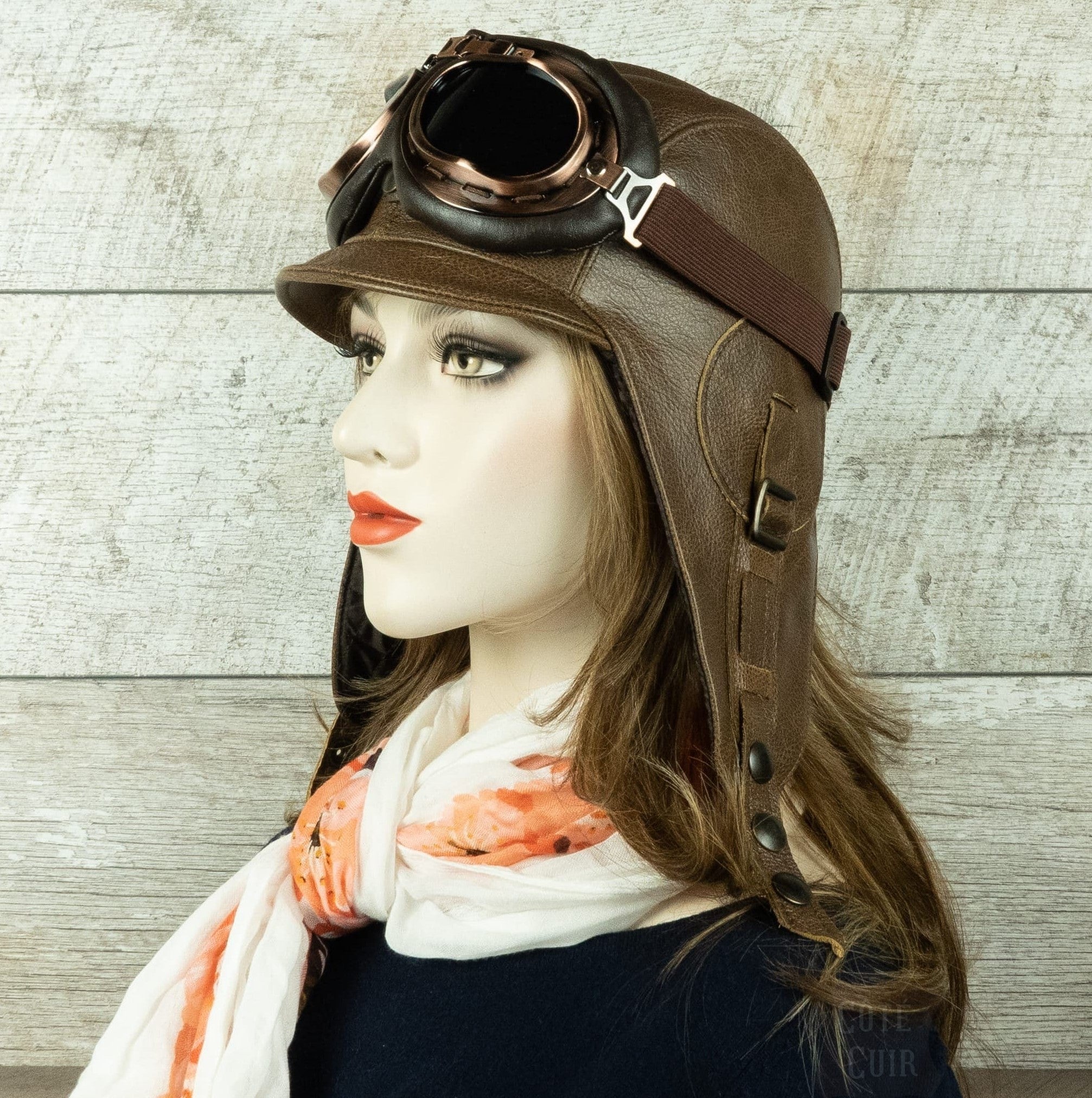 Brown Chestnut Aviator Hat - Cote Cuir – Cote Cuir Leather