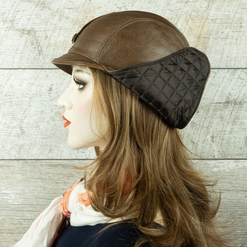 Brown Chestnut Aviator Hat - Cote Cuir – Cote Cuir Leather