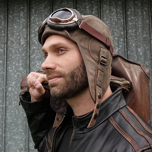 Leather Aviator Hats & Caps | Pilot Style Helmets - Cote Cuir Leather