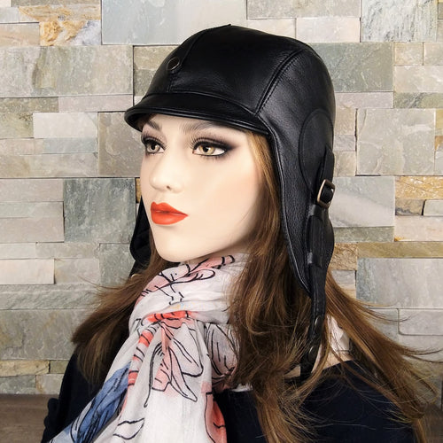 Women's Leather Aviator Hats & Caps | Pilot Style Helmets – Cote Cuir ...